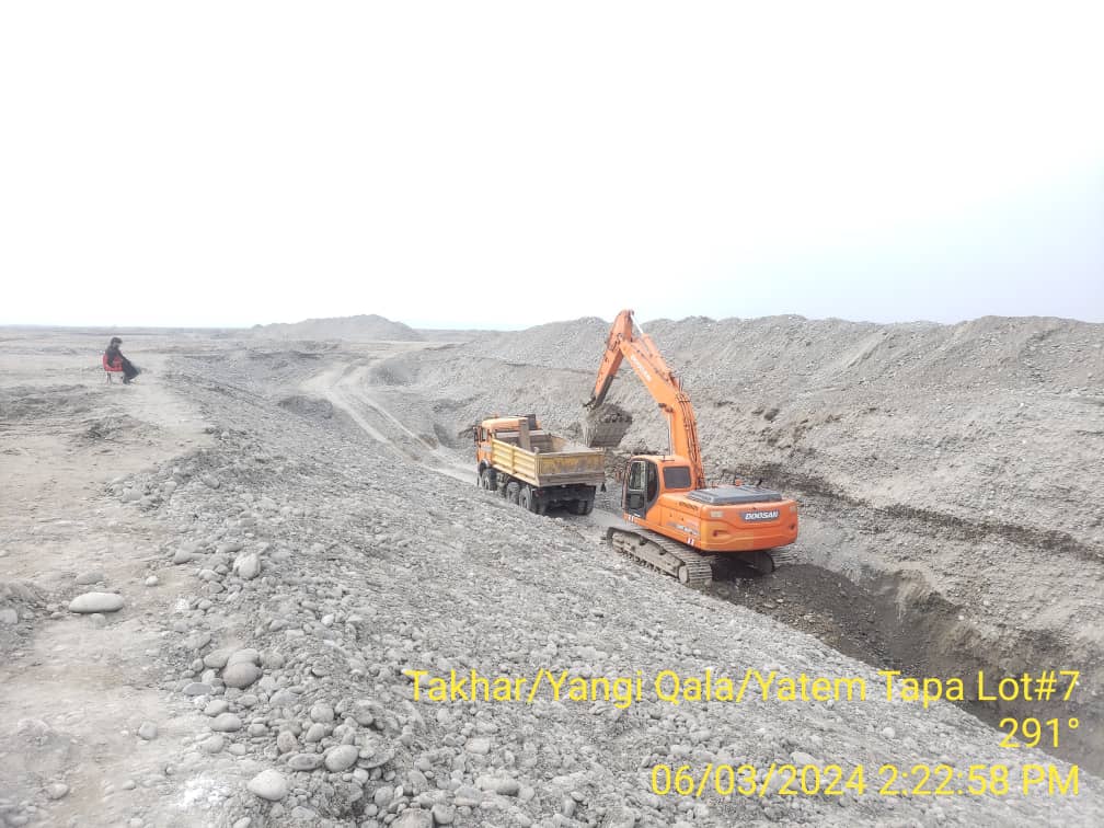 کارهای لات(بخش) هفتم پروژه تحکیمات سواحل دریای پنج آمو در ولایت تخار ۱۰ ...